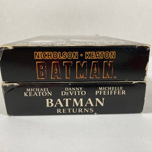 Vintage 1989/1992 Batman & Batman Returns VHS Tape Action Adventure Tim Burton Michael Keaton ...