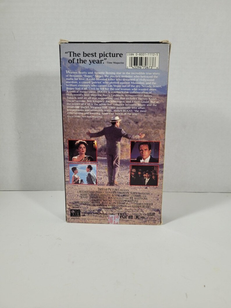 Vintage 1992 Bugsy VHS Video Tape Starring: Warren Beatty & - Etsy