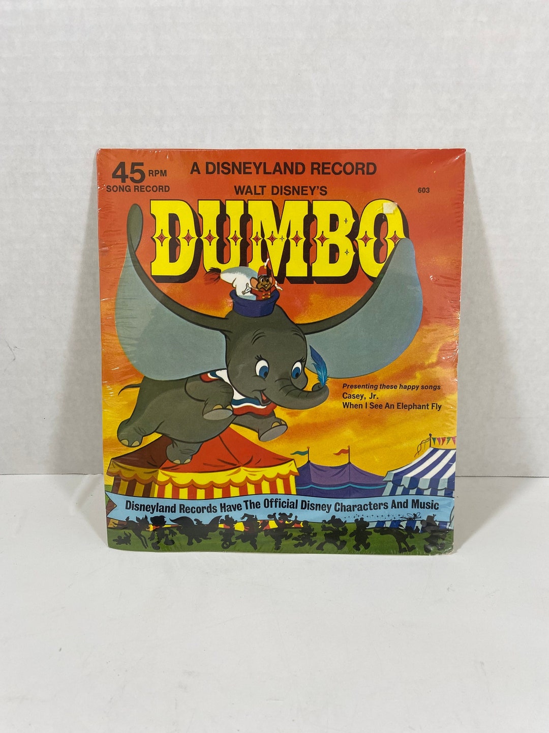Vintage 1975 Disney’s Dumbo 7” Vinyl 45 RPM Children’s Record •sealed ...
