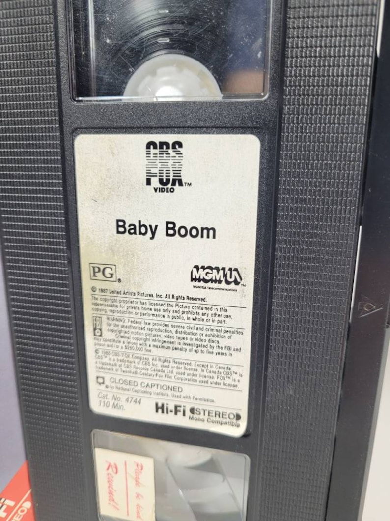 Vintage 1987 Baby Boom VHS Tape Comedy Movie Former Rental - Etsy