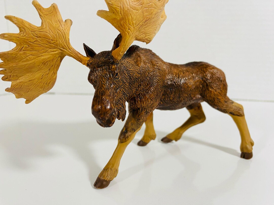 Vintage Retired Canadian Moose Animal Figure/adult Male/papo Toys Hard ...