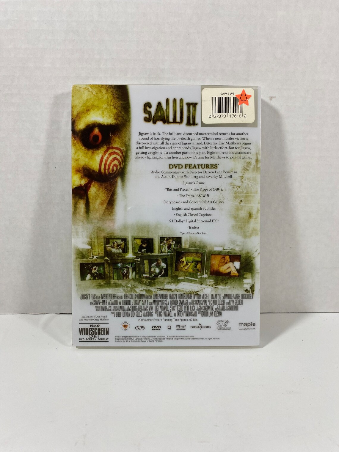 Saw II DVD Starring: Donnie Wahlberg Tobin Bell Glenn - Etsy