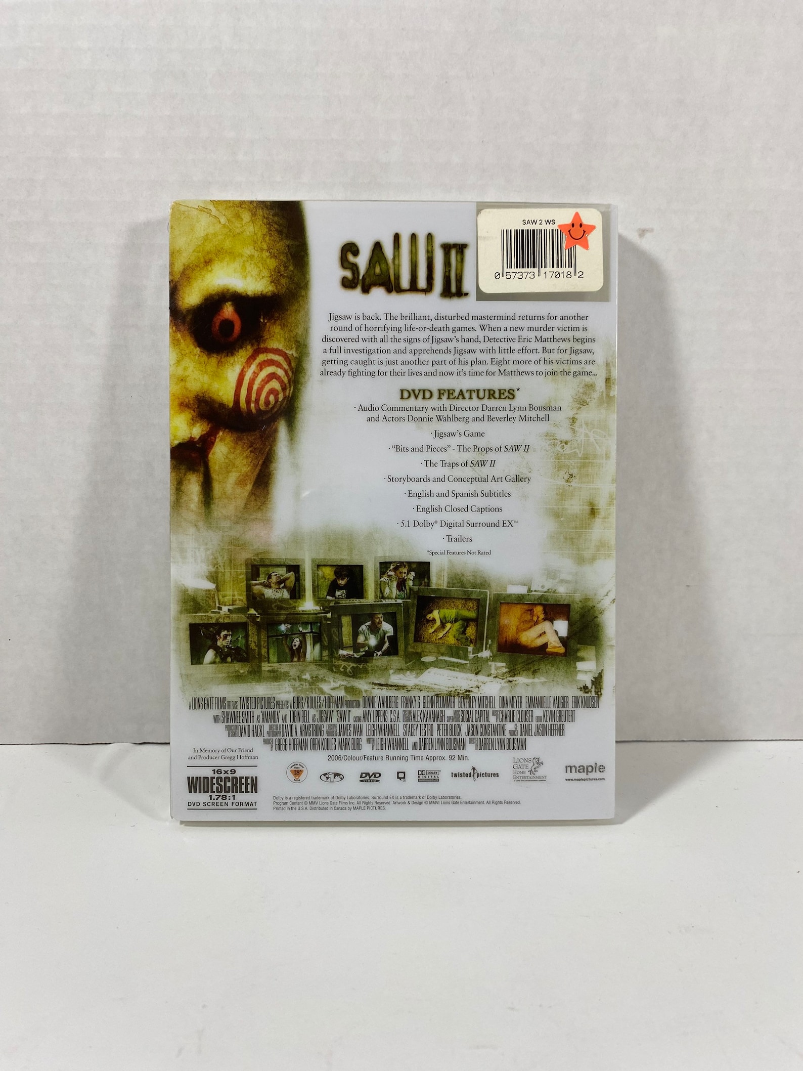 Saw II DVD - Starring: Donnie Wahlberg, Tobin Bell, Glenn Plummer ...