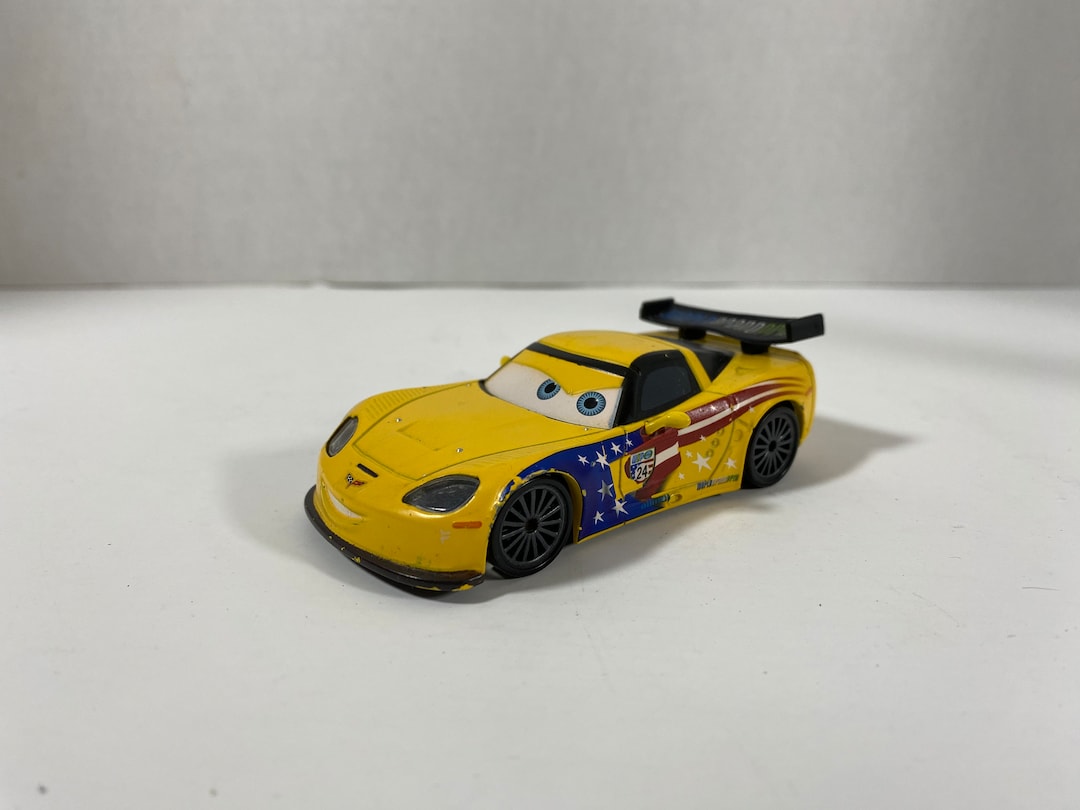 Disney Pixars Cars 2 Jeff Gorvette Yellow Corvette Die-cast Toy Car ...