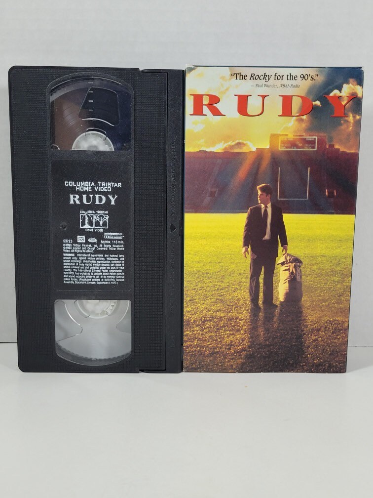 Vintage 1994 Rudy VHS Video Tape - Starring: Sean Astin, Ned Beatty ...