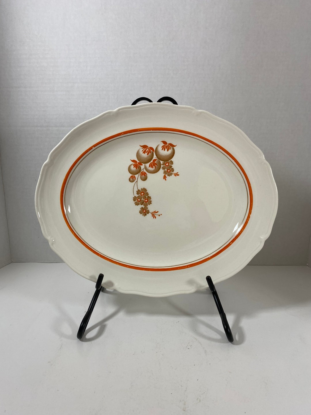 Vintage 1940’s Midwinter Burslem Porcelain Platter With Orange Trim ...
