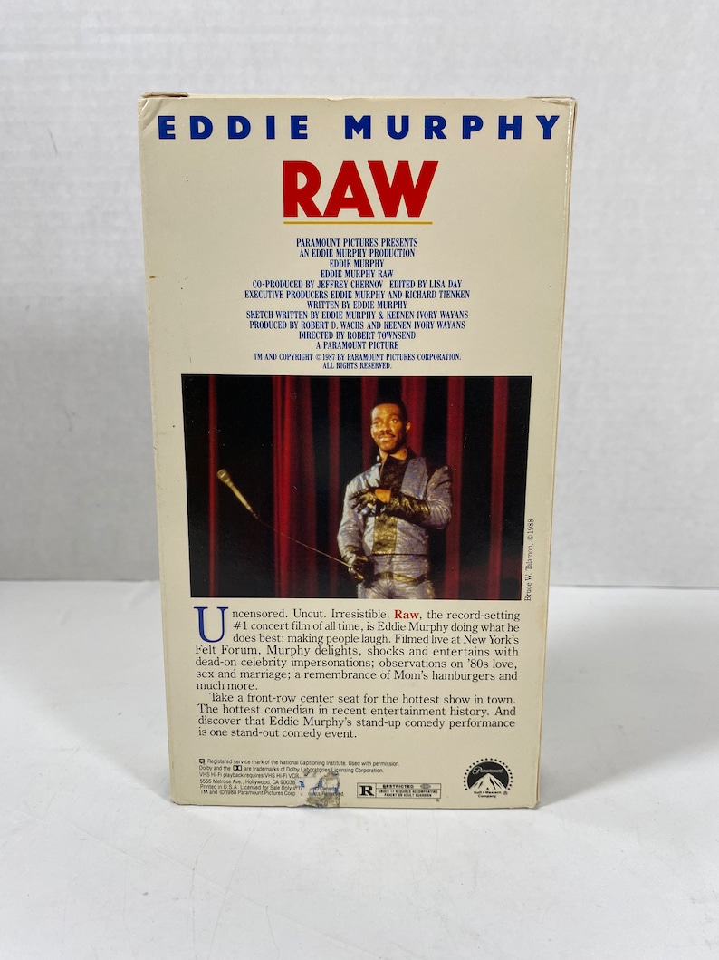 Vintage 1988 Eddie Murphy Raw VHS Collectable Stand up - Etsy