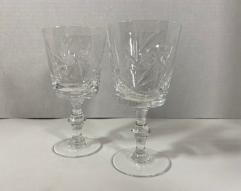 Pinwheel Crystal Wine Glasses - Etsy