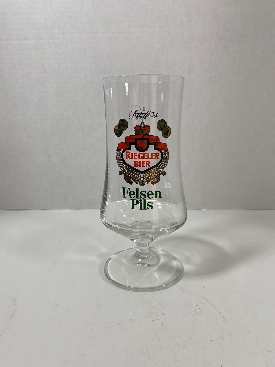 Vintage & RARE Riegeler Bier Felsen Pils 0.4L Stemmed Beer Glass - Collectable | Barware | Bar ...