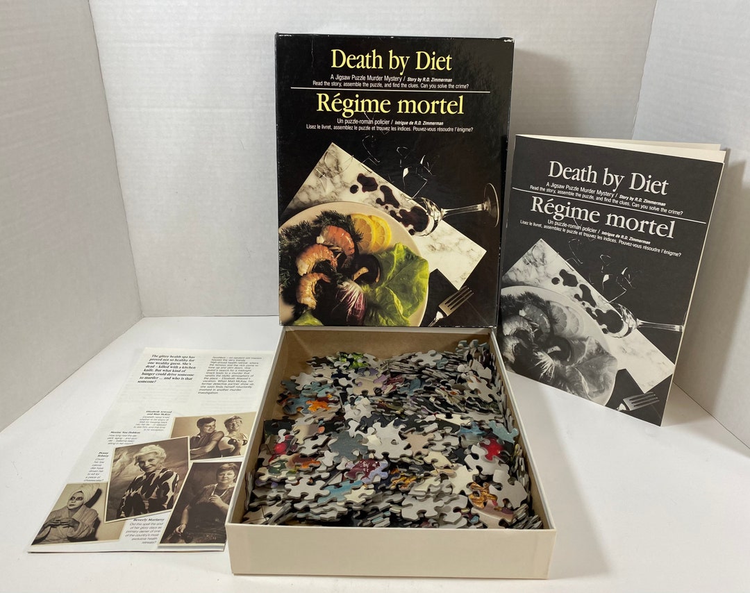 Vintage 1988 Waddingtons Death by Diet: 500 Piece Jigsaw Puzzle Murder ...