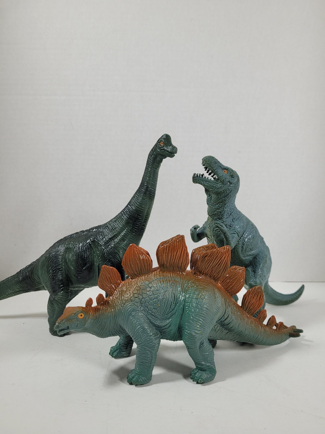 Vintage 2001 3 Piece Dinosaur Set Pretend Play Dinosaurs Animal Figures ...