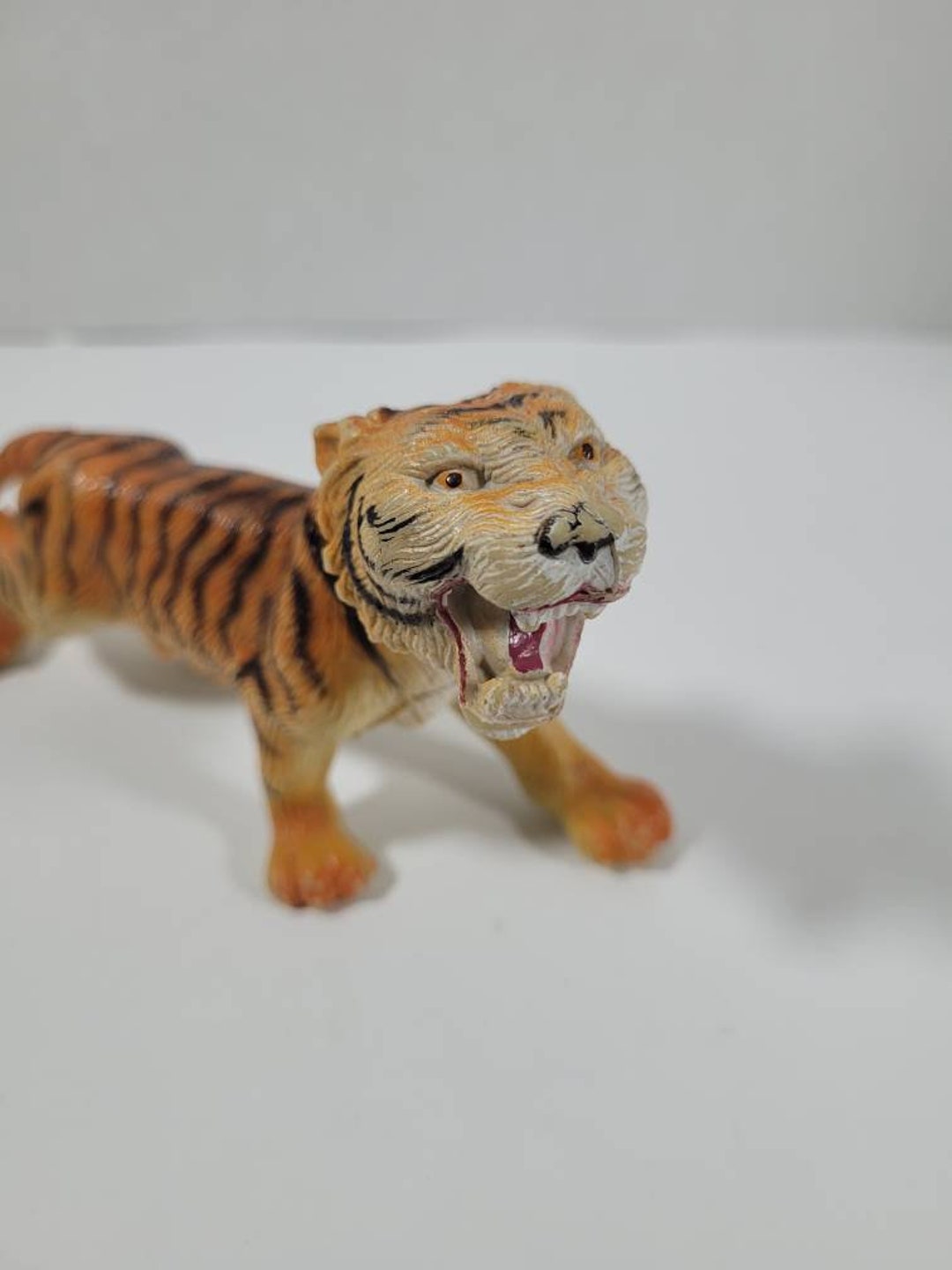 Vintage 1980s Ferocious Man Eating Tiger Animal Figure PVC Toy Cake ...