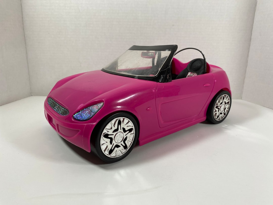 Mattel Barbie Glam Hot Pink Convertible Sports Car With Seatbelts ...