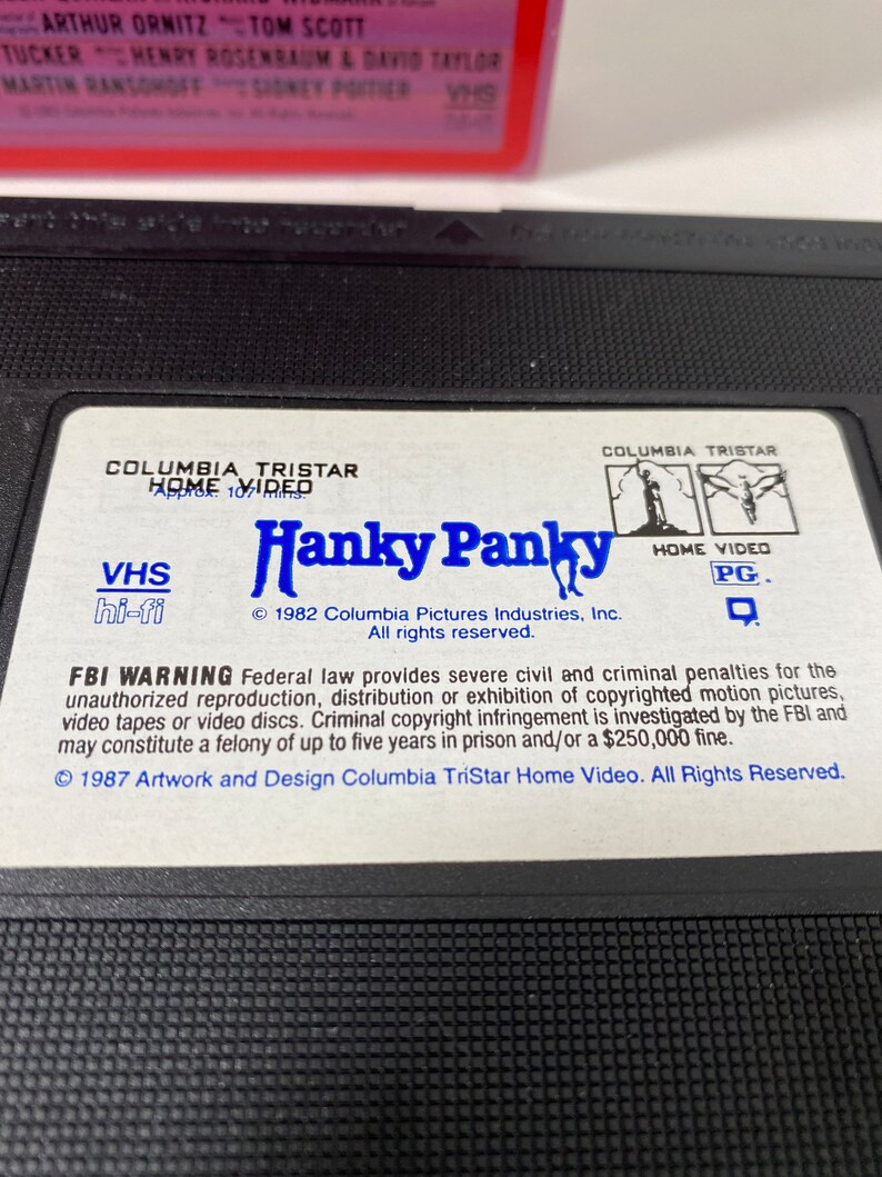 Vintage & RARE 1982 Hanky Panky VHS Starring: Gene Wilder - Etsy