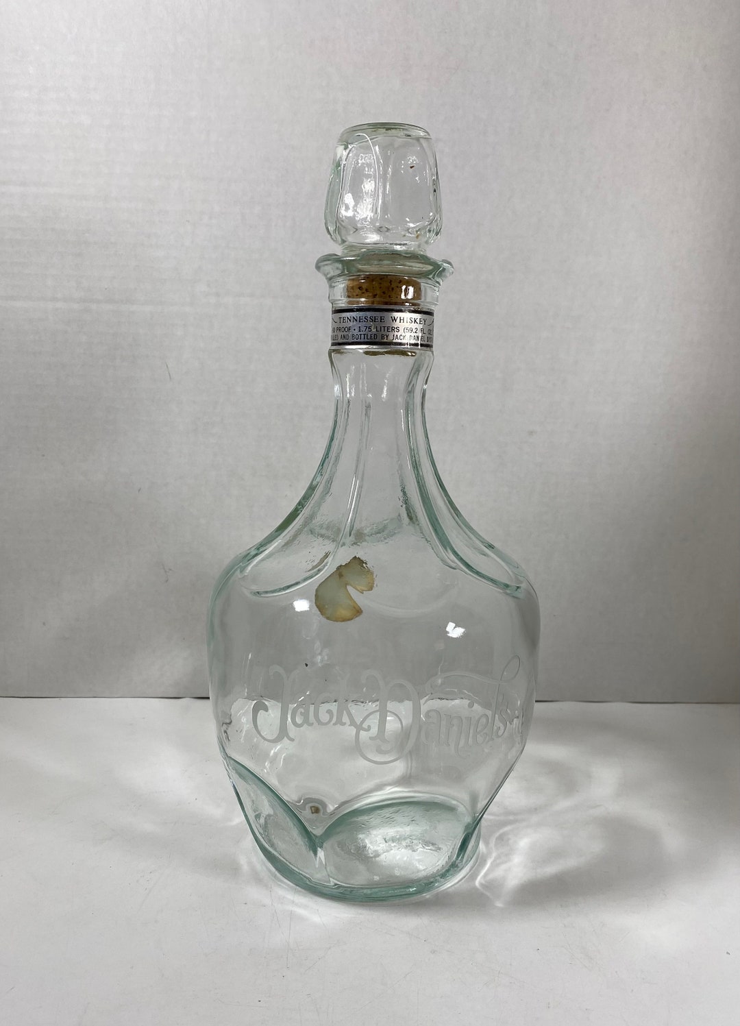 Vintage 1979 Jack Daniel’s “belle of Lincoln” Glass 1.75L Whiskey ...