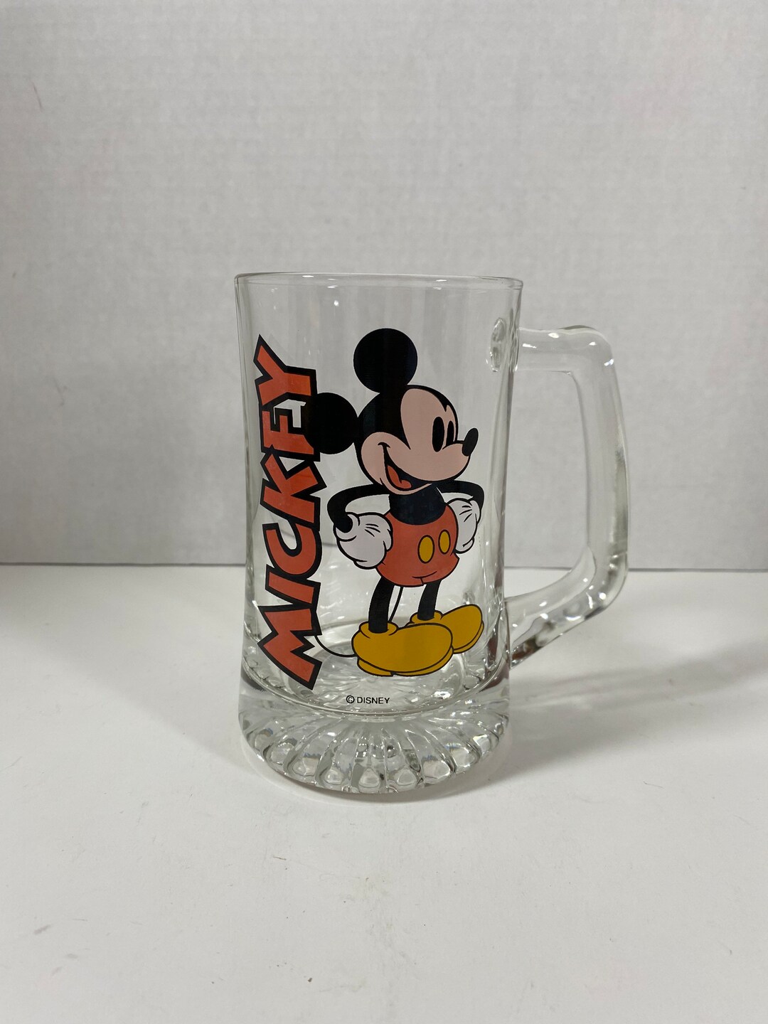 Vintage 1990’s Disney’s Mickey Mouse Glass Mug With D-shaped Handle ...