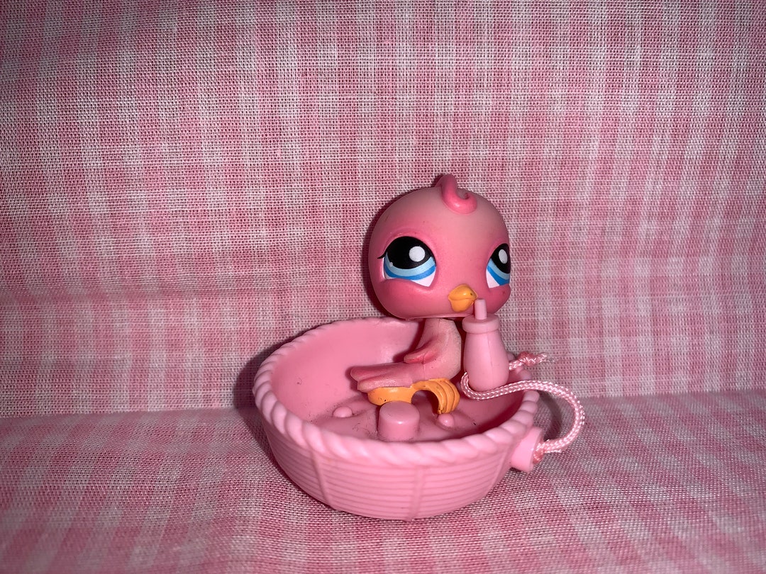Discontinued LPS Littlest Pet Shop Pink Bird With Nest Bottle (011) - Etsy