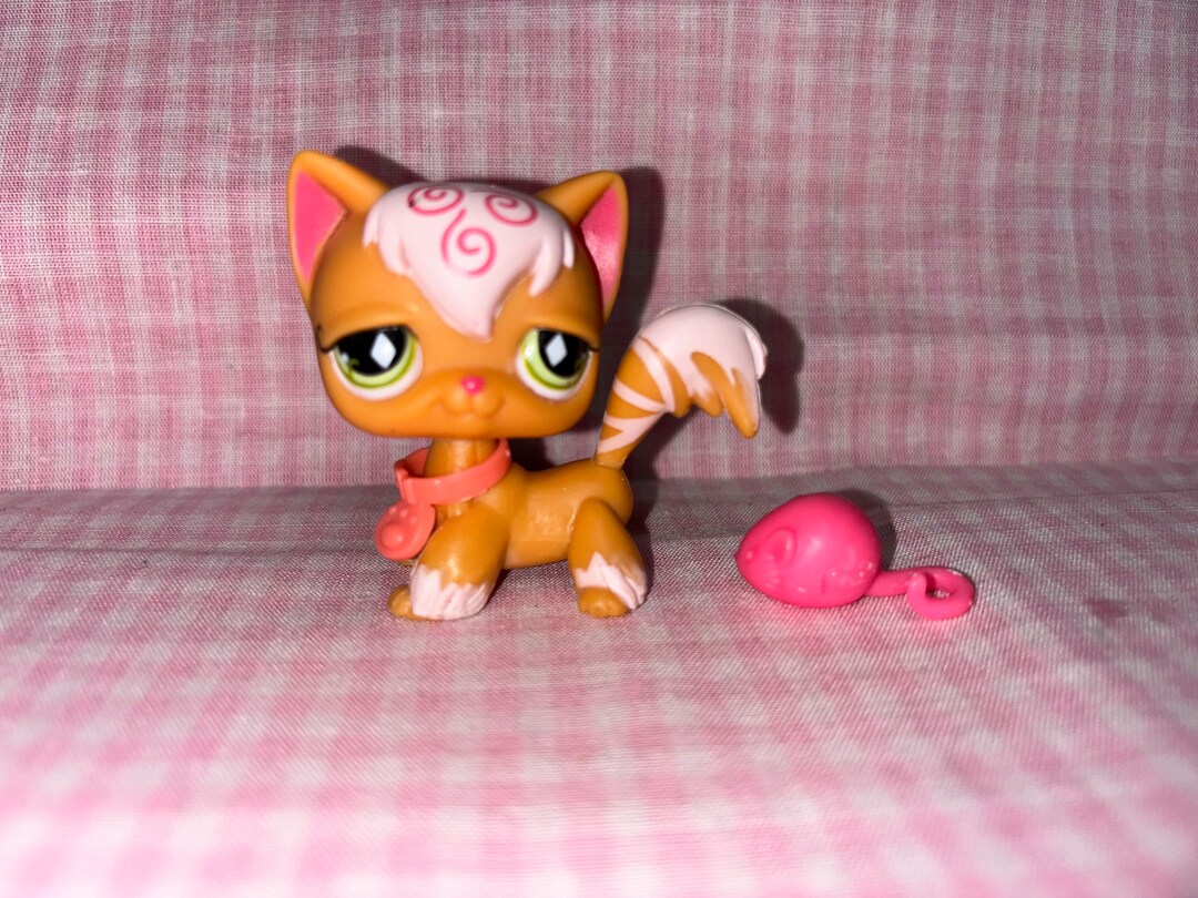 Discontinued LPS Littlest Pet Shop Cat With Collar Mouse Toy (011) - Etsy