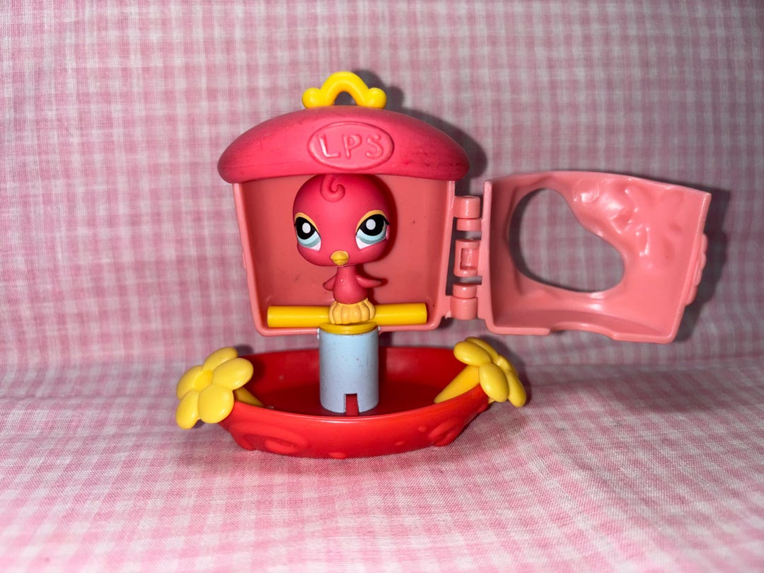 Discontinued Rare LPS Littlest Pet Shop Pink Bird With Bird House (A ...