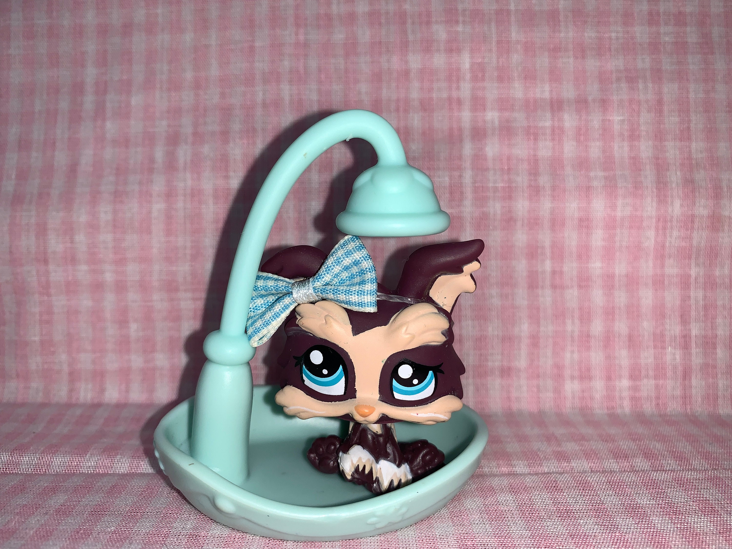 Discontinued Rare LPS Littlest Pet Shop Brown Yorkie Dog W/handmade Bow ...