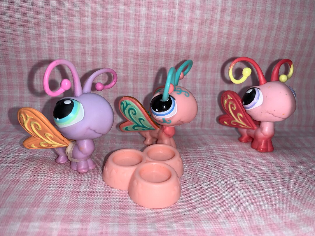 Discontinued Rare Littlest Pet Shop LPS Lot of 3 Butterflies With a ...