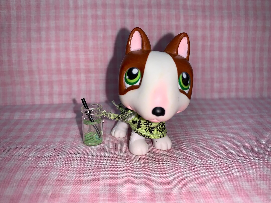 Discontinuous Rare Toy LPS Littlest Pet Shop Bull Terrier Dog With ...