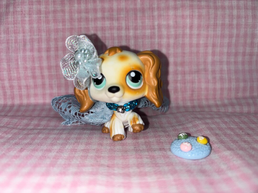 Discontinued Rare LPS Littlest Pet Shop Cocker Spaniel With Handmade ...