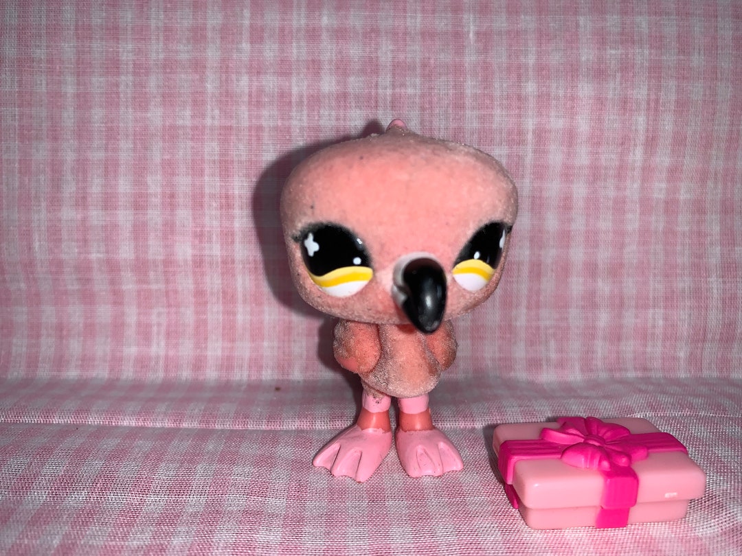 Rare Littlest Pet Shop LPS Fuzzy Flamingo With Cookie Gift Box 004 - Etsy