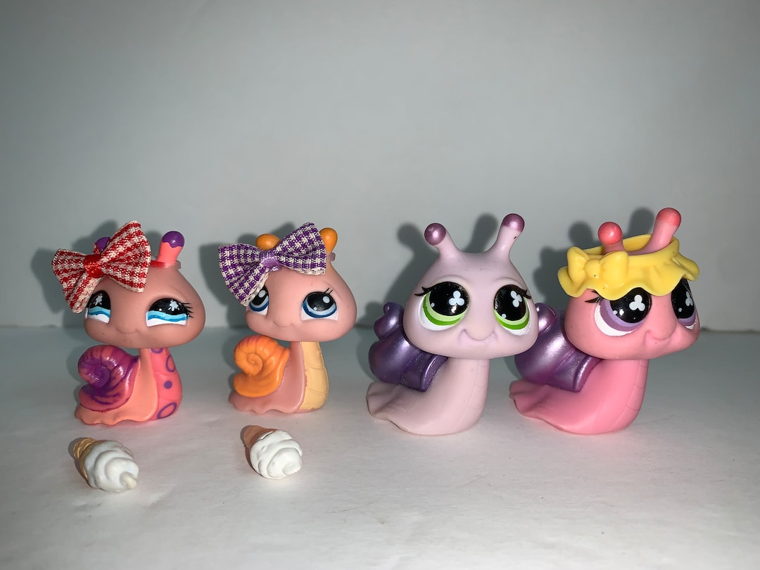 Discontinued Rare Littlest Pet Shop LPS Lot of 4 Snails Family With ...