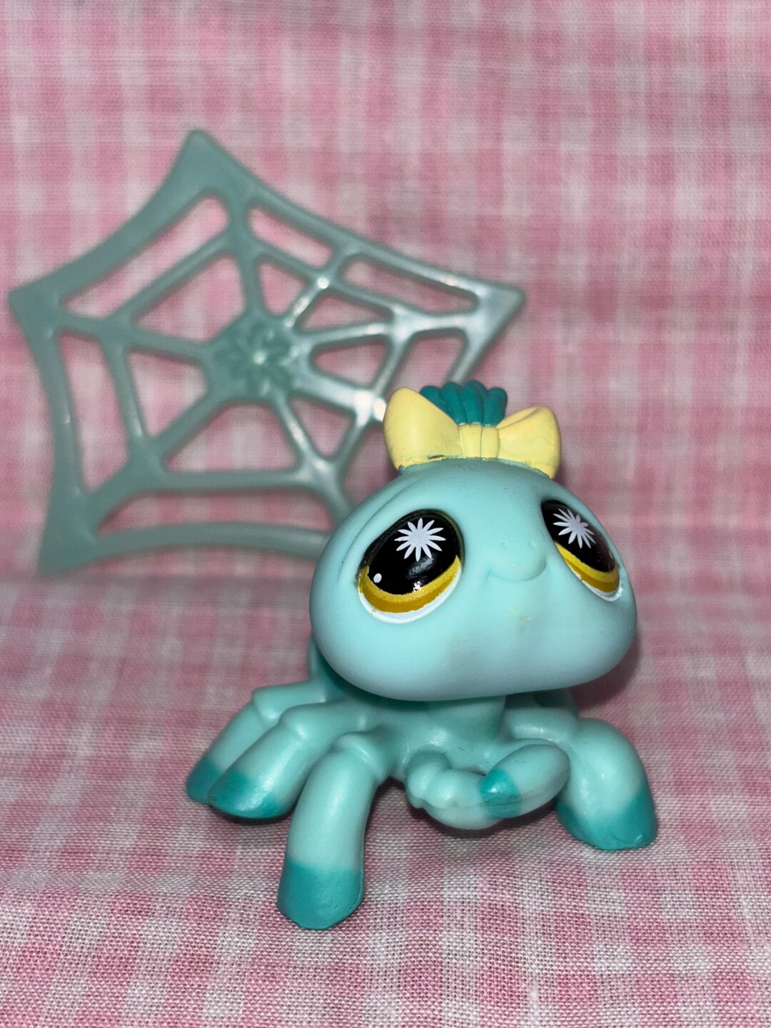 Discontinued Rare LPS Littlest Pet Shop Green Spider With Spiderweb B ...