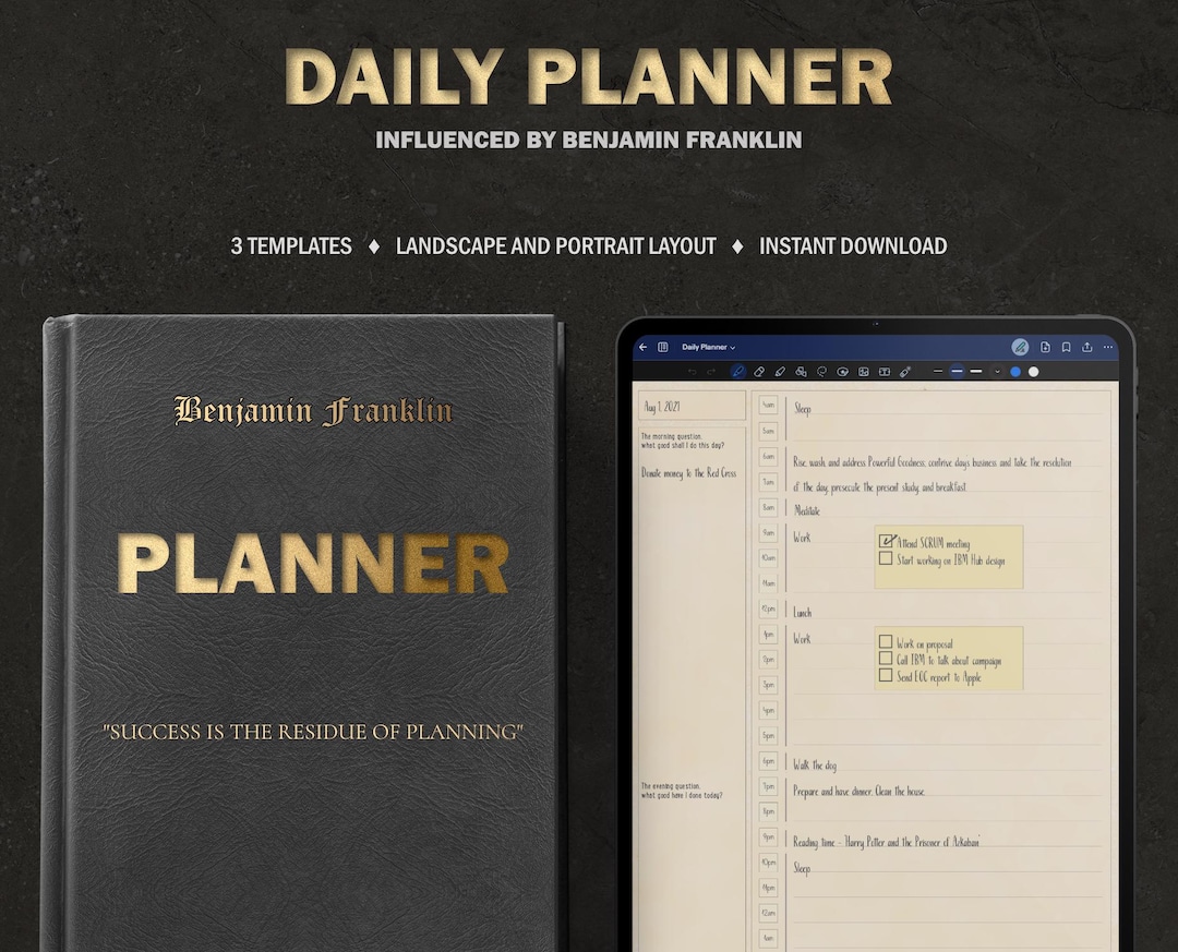 Benjamin Franklin Daily Planner - Etsy