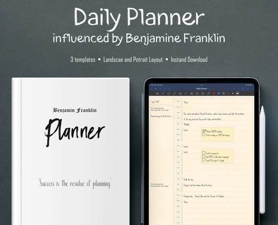 Benjamin Franklin Daily Planner | Etsy