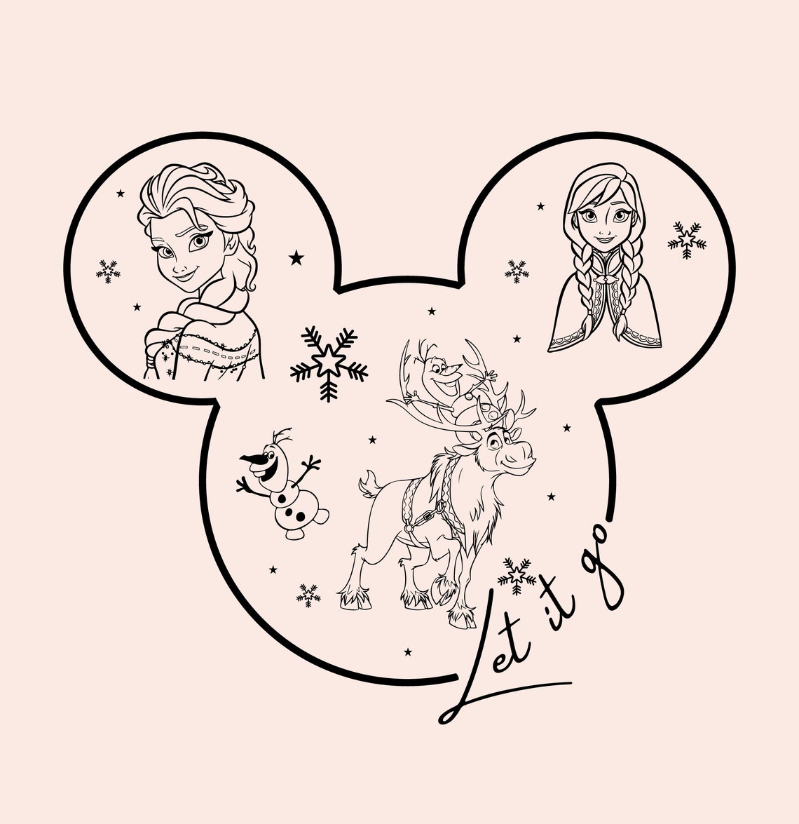 Let It Go Svg, Elsa Svg, Snowflake Svg, , Mouse Ears Svg, Frozen Svg ...