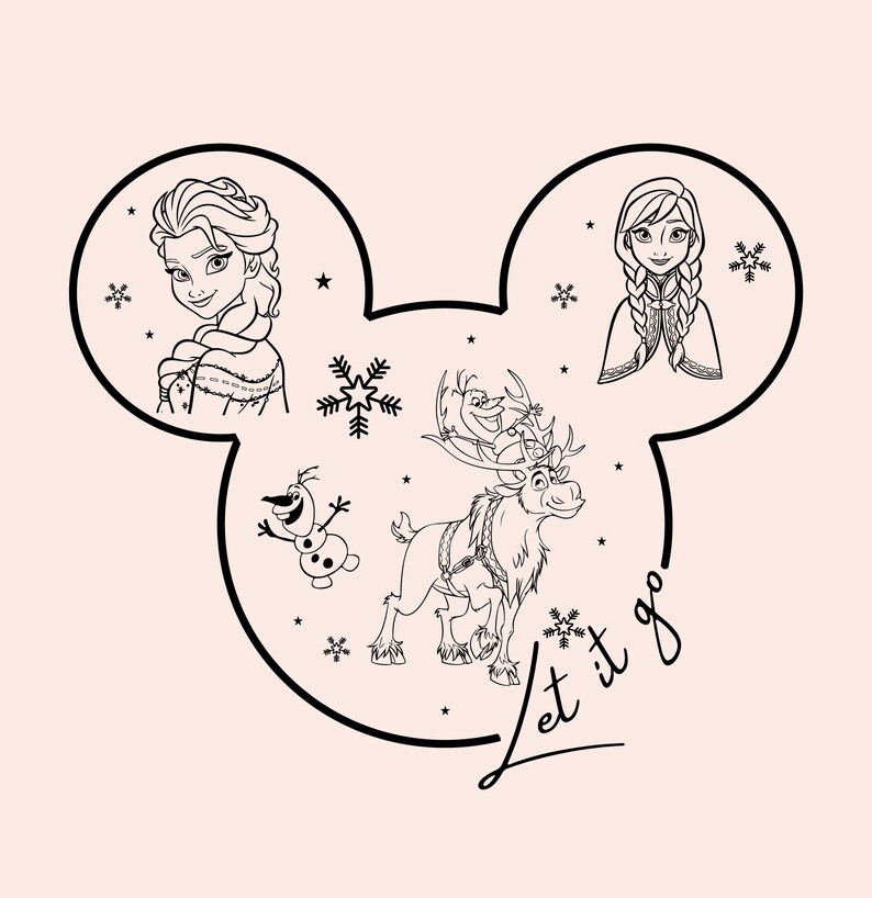 Let It Go Svg, Elsa Svg, Snowflake Svg, , Mouse Ears Svg, Frozen Svg ...