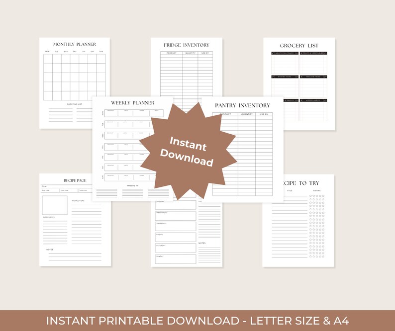 Ultimate Meal Planner Bundle Printable & Digital with Master resell rights MRR PLR Includes ...