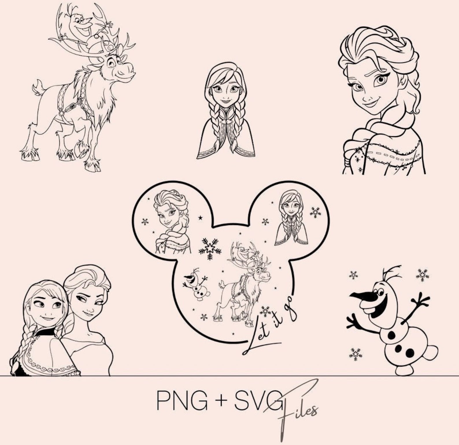 Let It Go Svg, Elsa Svg, Snowflake Svg, , Mouse Ears Svg, Frozen Svg ...