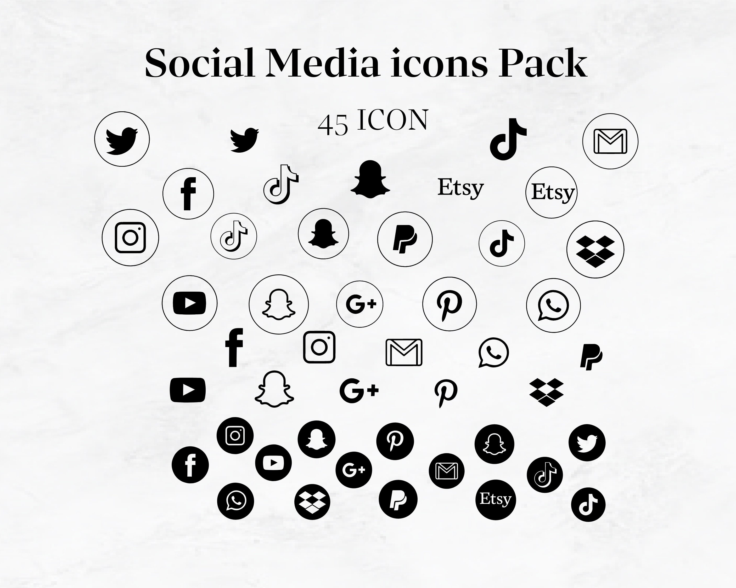 Social Media Icons | Png and Svg Files - Etsy