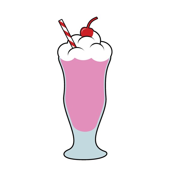 Strawberry Shake Sticker - Etsy