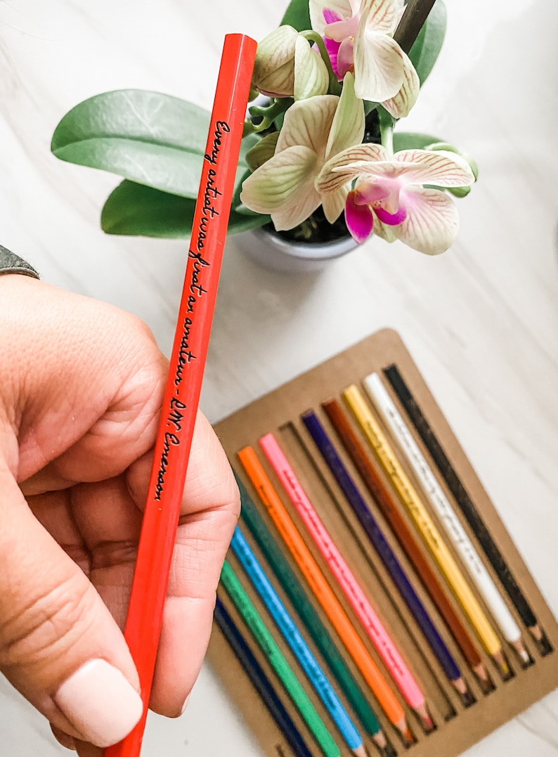 Custom Engraved 12 Pack Colored Pencils - Etsy