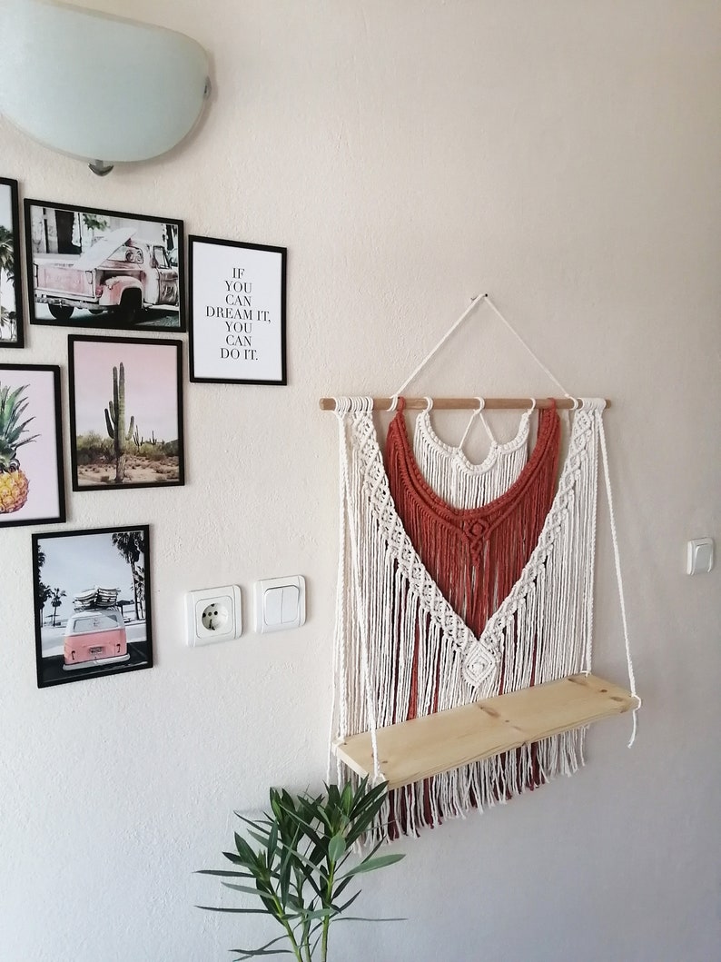Large Macrame Shelf Custom Macrame Wall Decor Macrame Wall - Etsy