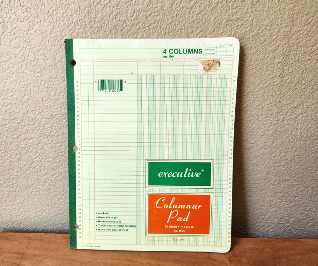 Blank 50 Sheets Executive Columnar Pad No. 1504 - 11 X 8.5 Inches ...