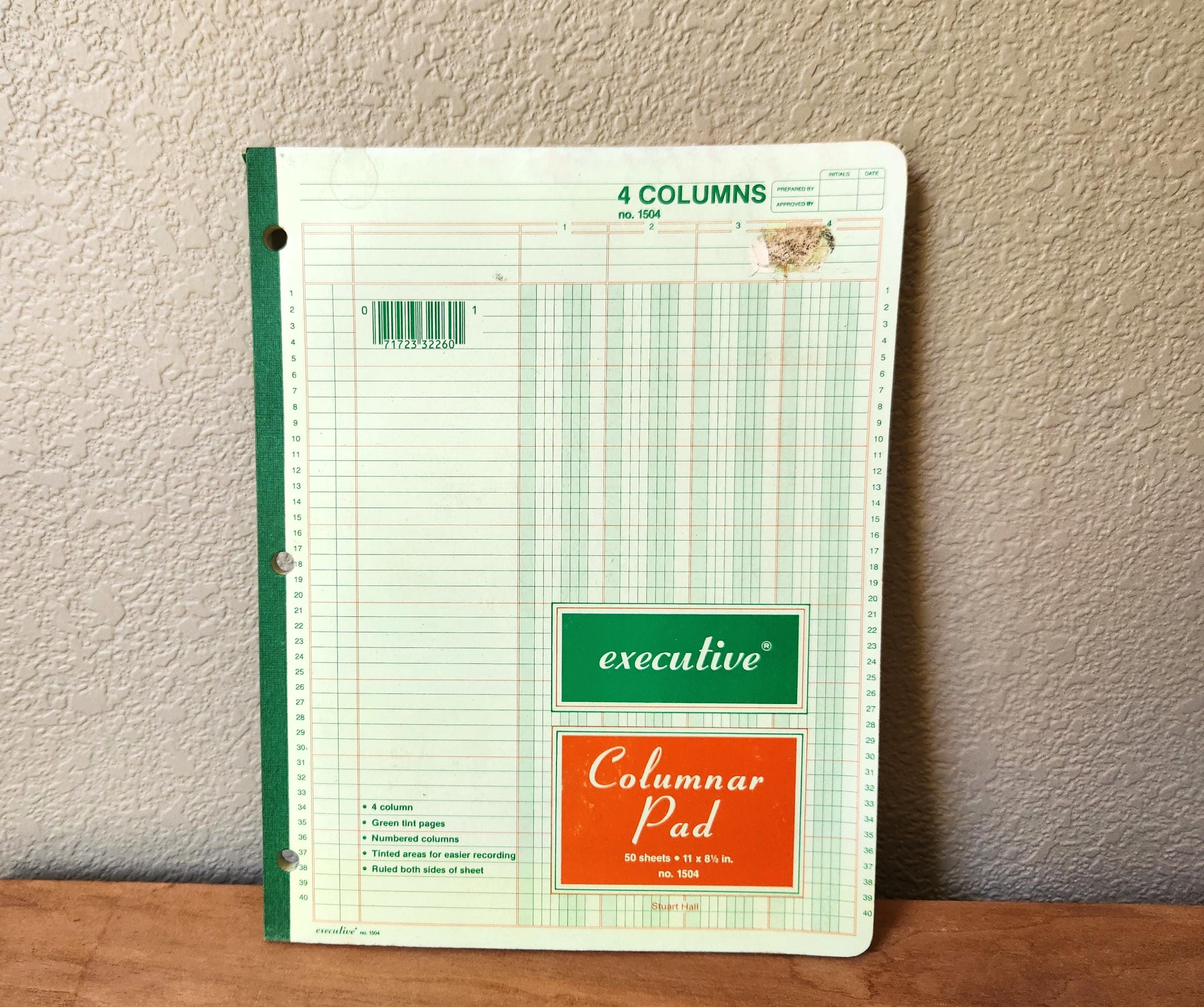 Blank 50 Sheets Executive Columnar Pad No. 1504 - 11 X 8.5 Inches ...