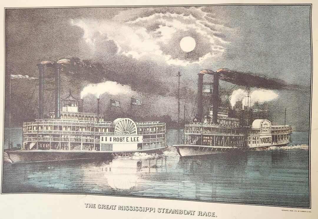 Currier and Ives Calendar Steamboat and Cattle Prints - the Great ...