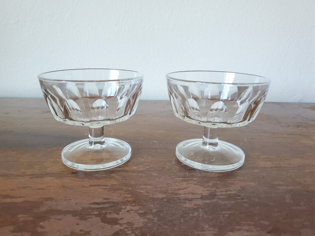 Vintage Arcoroc Glass Dessert Cups Set of Two Parfait Cups Ice-cream ...