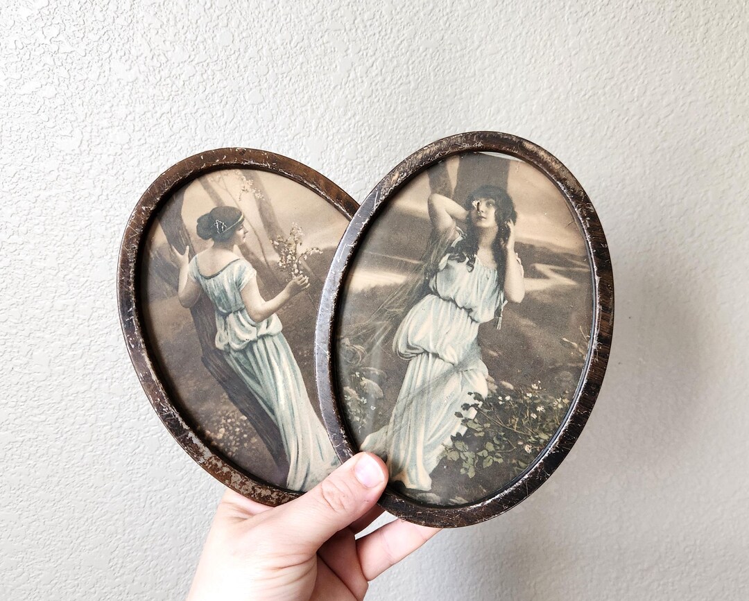 Oval Framed Victorian Woman Art - Fantasy Woman Art - Dark Academia Art ...