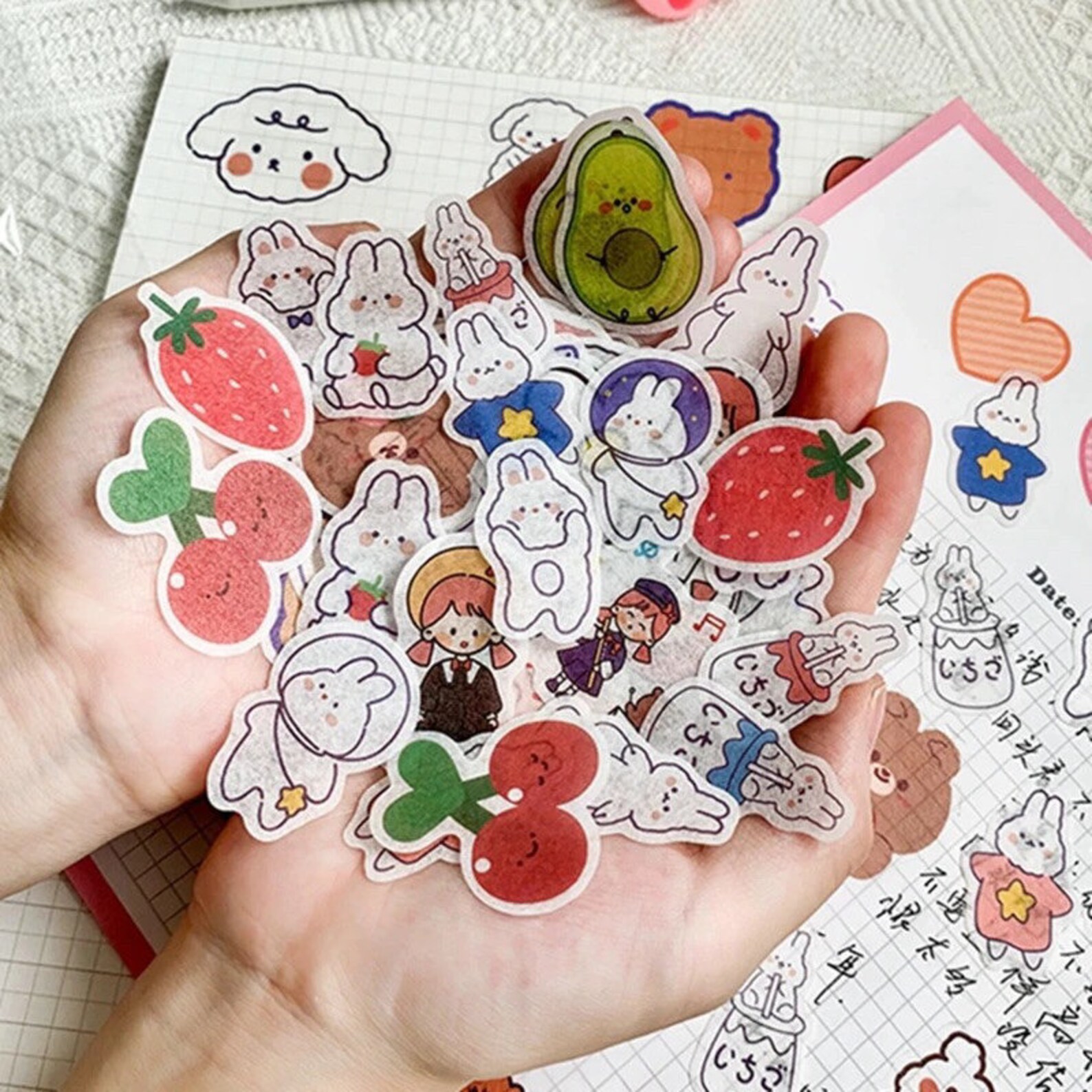 Cute Washi Sticker Pack 40pcs - Etsy