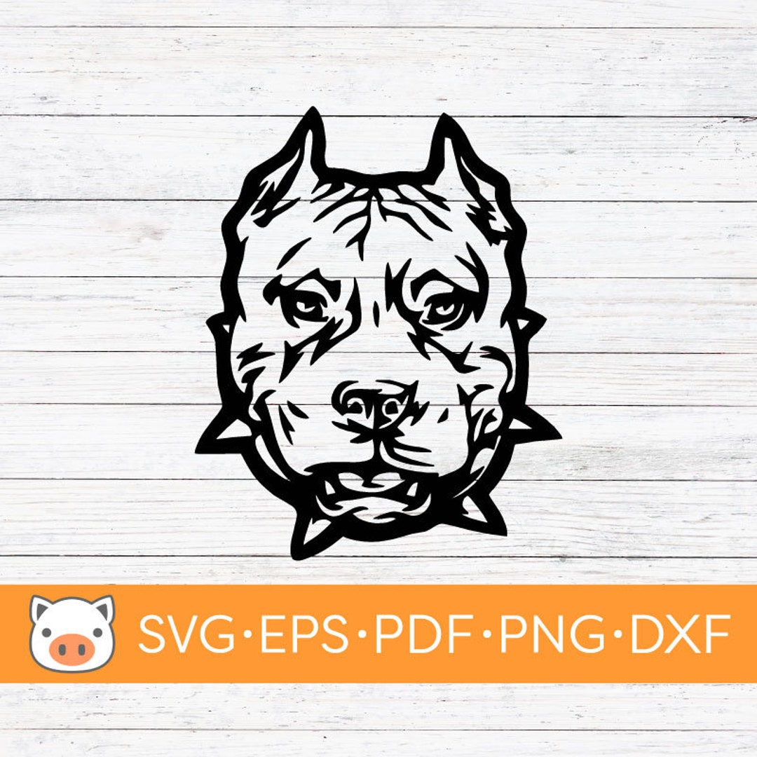 Pitbull Head SVG Digital Download File, Dog SVG, Vector Cut File ...