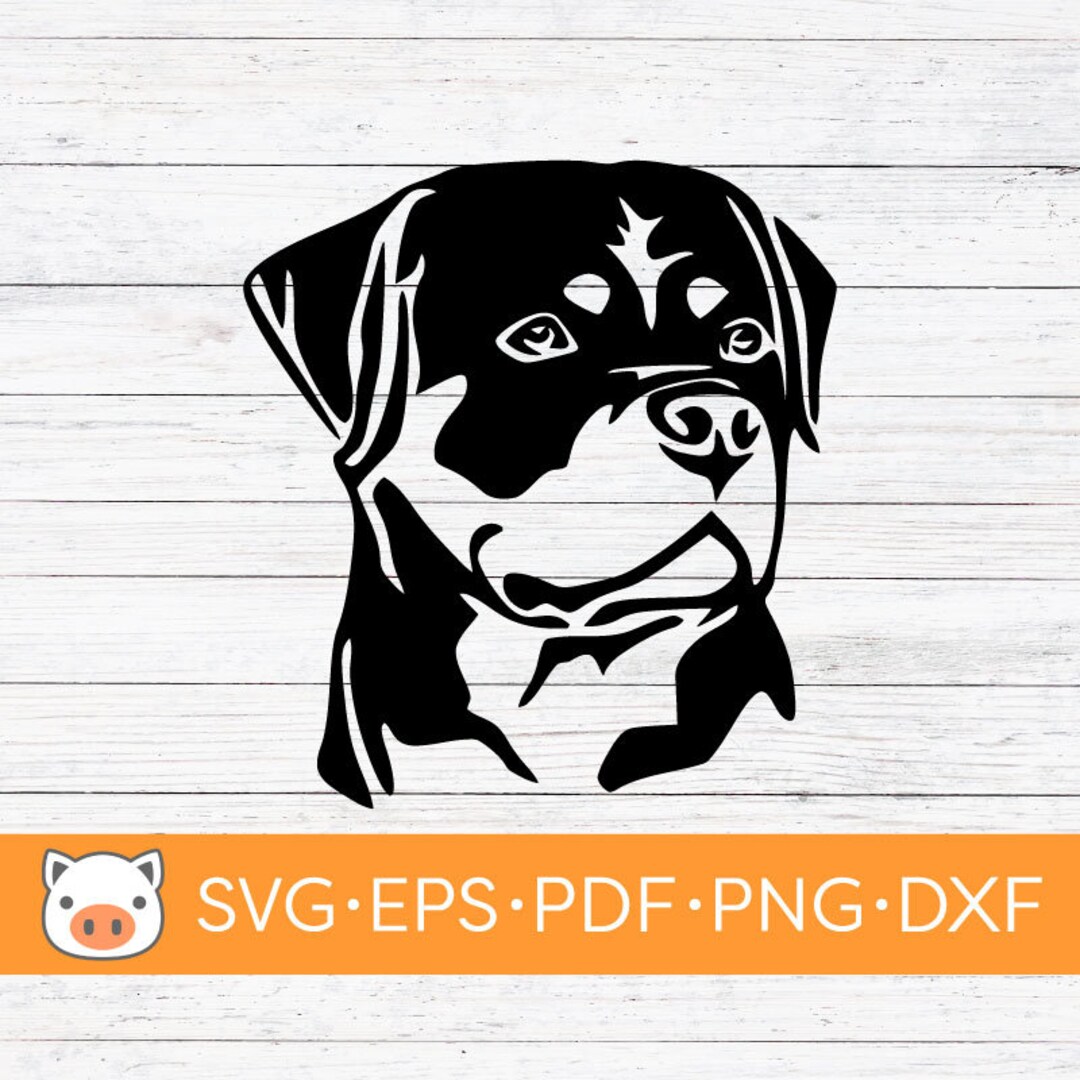 Rottweiler Head SVG Digital Download File, Dog SVG, Vector Cut File ...