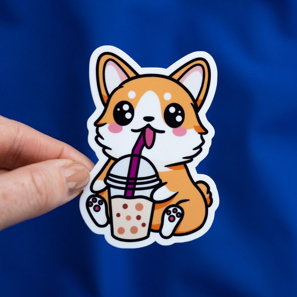 Boba Corgis Sticker - Etsy
