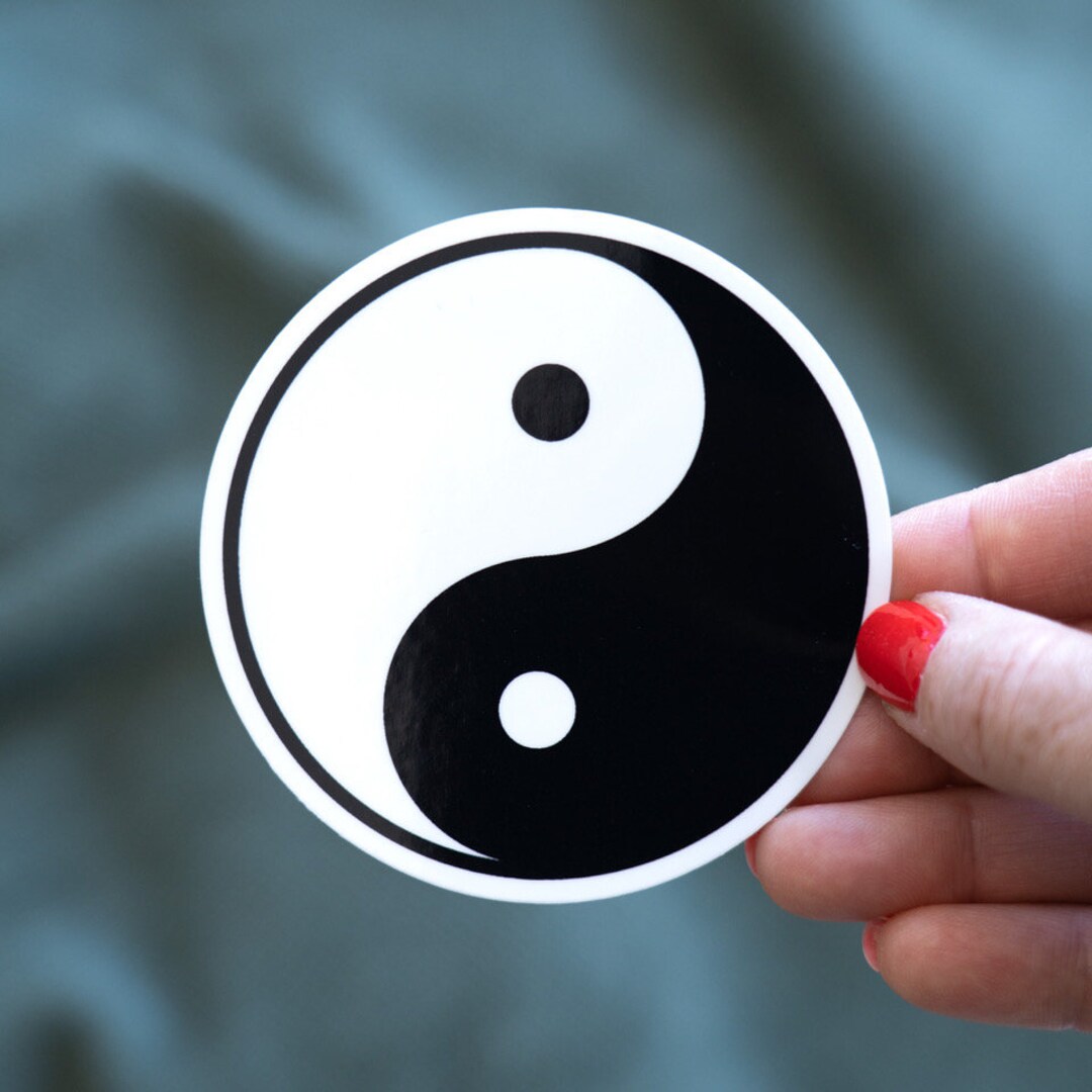 Yin Yang Sticker Glossy White Vinyl Sticker Peace Van Life Laptop ...